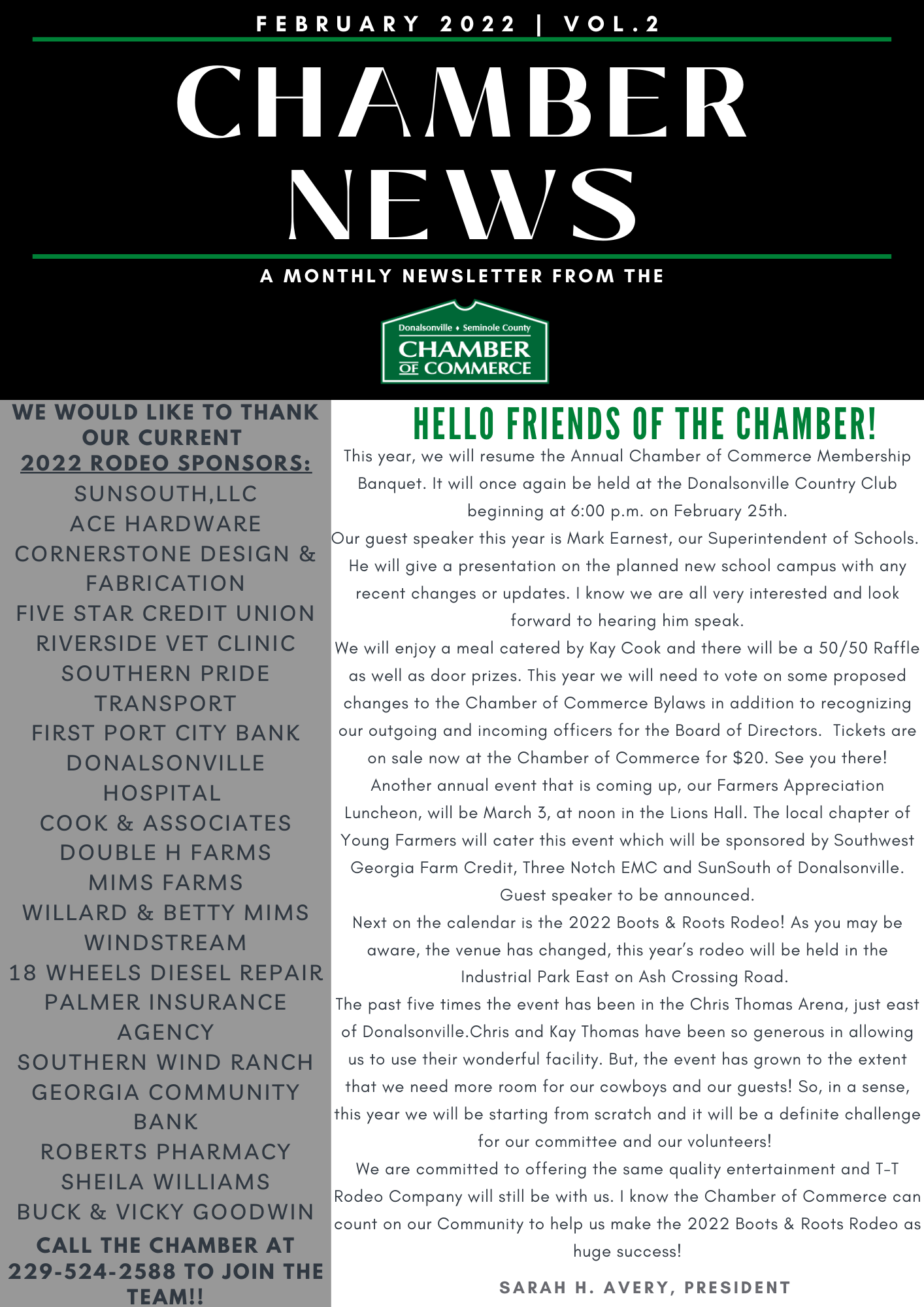 Monthly Chamber Newsletter: February Edition – Donalsonville-Seminole ...