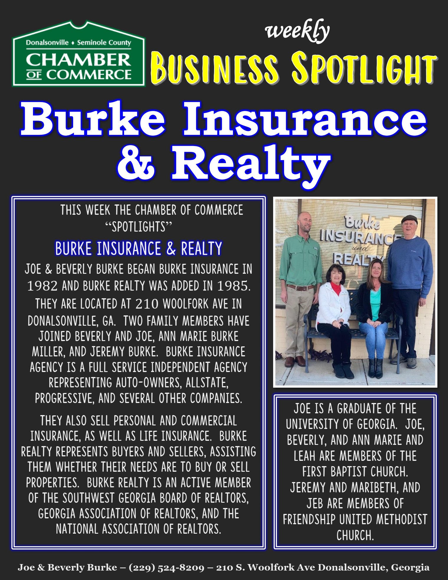 Chamber Business Spotlight: Burke Insurance & Realty – Donalsonville ...