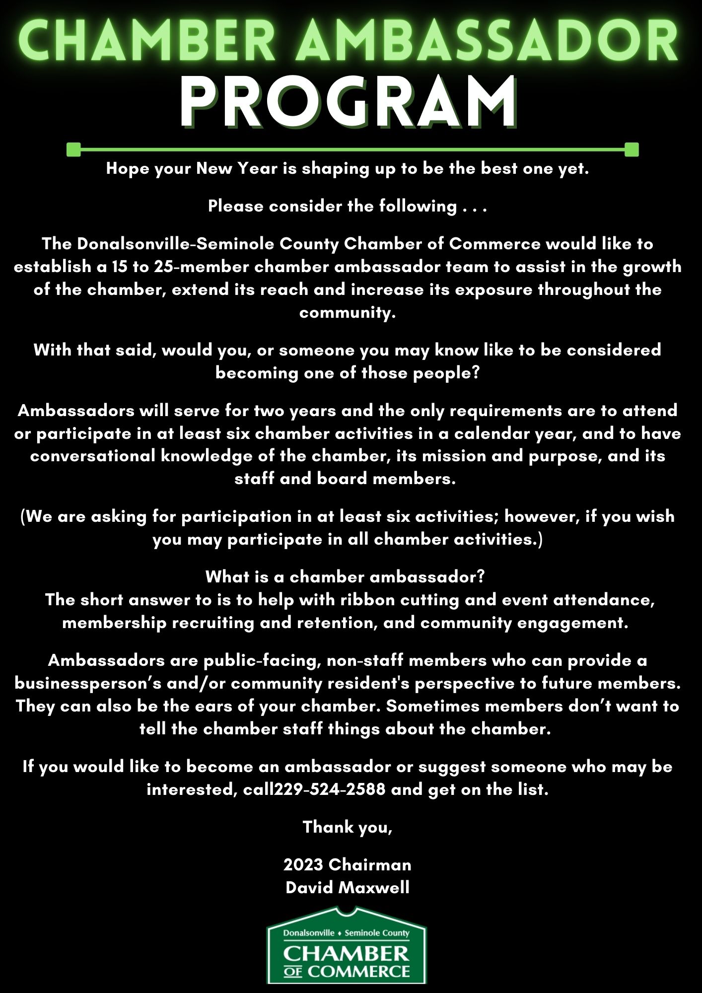 Chamber Ambassador Program – Donalsonville-Seminole County Chamber of ...
