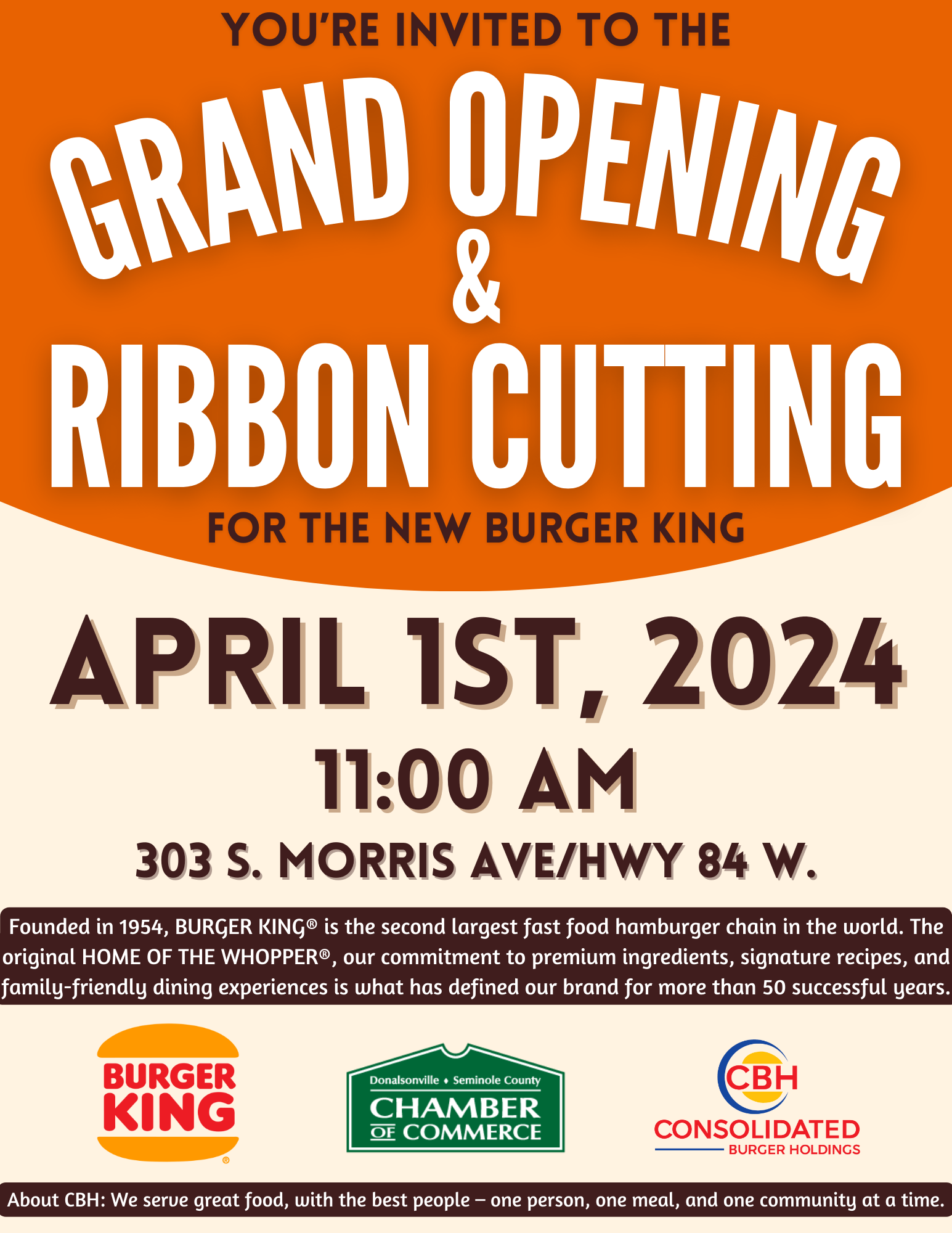 Burger King Grand Opening/Ribbon Cutting April 1st, 2024 ...